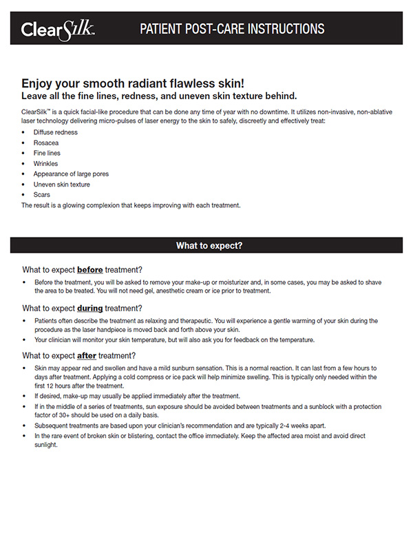 Post Care Instructions - Sciton