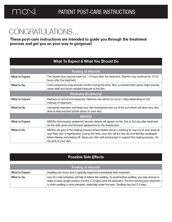 Post Care Instructions - Sciton